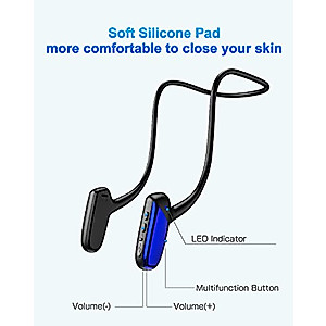 Open Ear Wireless Bone Conduction Headphones, Bluetooth 5.0 Wireless Earphones, High Sound Quality, Waterproof Sports Open-Ear Headsets for Running Hiking Driving Bicycling (Blue)
