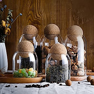 SPERKY Coffee Containers Clear Glass Storage Jar With Cork Lid Bottle Sealed Tank Tea Can Cereal Coffee Creative Decoration Airtight Canister Set