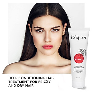 Hairgurt Smoothing Yogurt Hair Shampoo - Strawberry Banana - Natural Hair Care, Hair Products, Smoothes Dry, Damaged, Frizzy & Color-Treated Hair, 8 oz (Smoothing Yogurt Hair Shampoo)