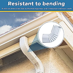 Blulu 2 x 3 Inch 75 Degree Downspout Gutter Elbow Style A White Aluminum Downspout Elbow Roofing Gutters and Downspouts Parts for Rain Gutter Down Spout Drain(2 Pcs)