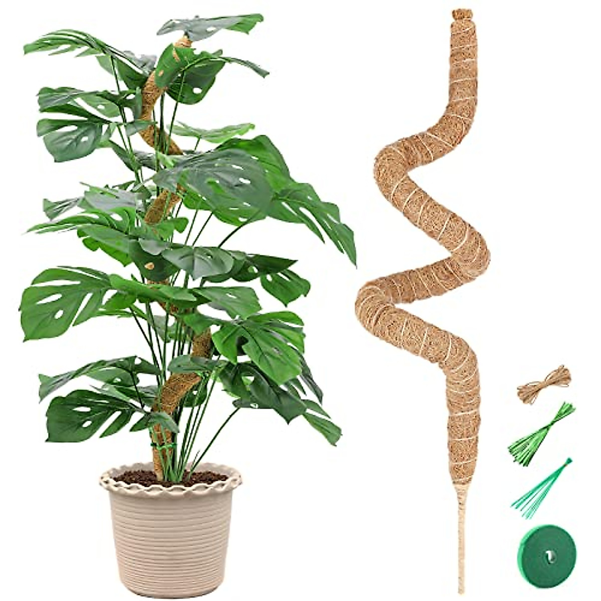 Byjogger Moss Pole, Moss Pole for Plants Monstera, 45'' Moss Poles for Climbing Plants, Monstera Moss Pole, Plant Support for Indoor Plants, Bendable Moss Pole for Plants Growth(1 Pcs)