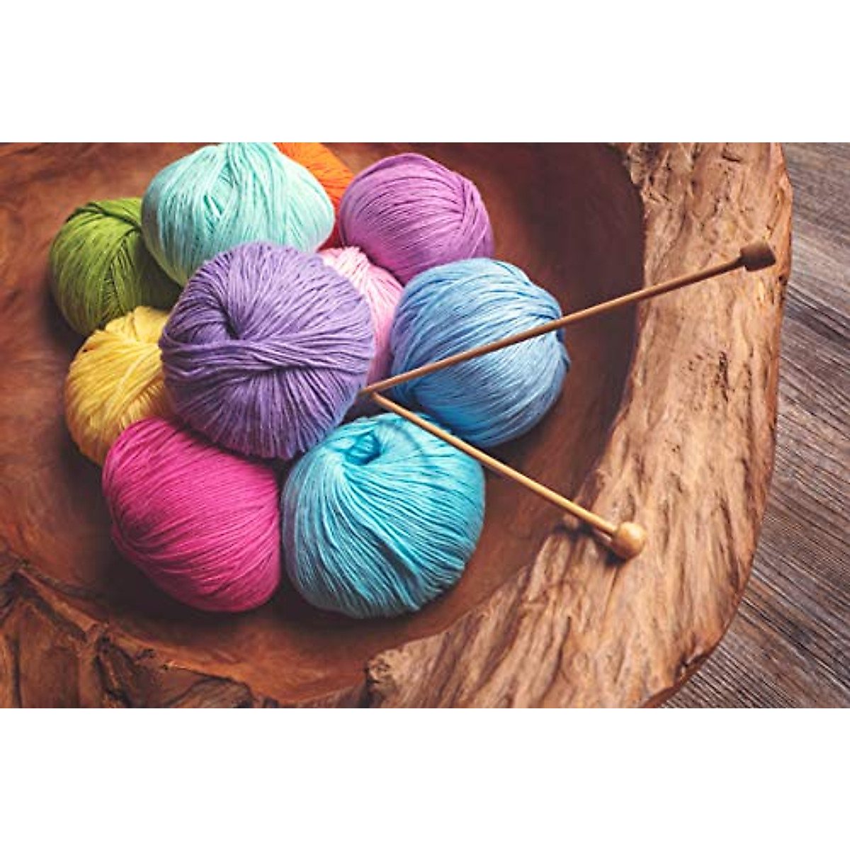 Studio Sam Pure Cotton Yarn Set for Knitting and Crochet. Pack of 10 Skeins, Total 1850 Yards. Great for Baby Blankets and Clothes. Boho Brights Collection.