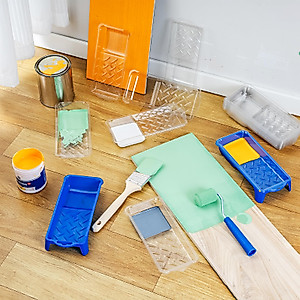 Mister Rui Paint Tray, 23 Pack 2 Inch Paint Tray with Liners, Disposable Paint Roller Trays with Roller Frame, Plastic Paint Tray Liners, Small Paint Trays for Painting