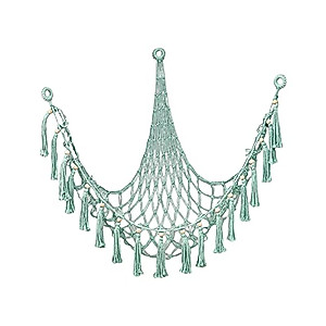 Colcolo Stuffed Animal Hammock Plush Net Toy Macrame Wall Mounted Toy Holder Corner Netting Hanging Organizer for Nursery Bedroom Children, Green