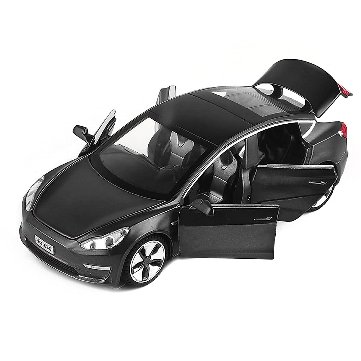Model 3 Toy Car 1:32 Scale Alloy Car Model 3 Diecast & Pull Back Toy Vehicles Car Toy for 3 to 12 Years Old Toddlers Kids Toy Gift - with Lights and Music (Black)