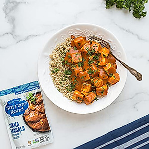 Saffron Road Tikka Masala Simmer Sauce - Non-GMO, Gluten Free, Halal, Kosher, Vegetarian (7 Ounce (Pack of 8))