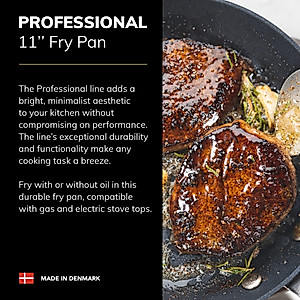 SCANPAN Professional 11” Fry Pan - Easy-to-Use Nonstick Cookware - Dishwasher, Metal Utensil & Oven Safe - Made in Denmark
