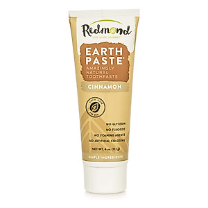 Redmond Earthpaste - Natural Non-Flouride Toothpaste, Cinnamon, 4 Ounce Tube (3 Pack)