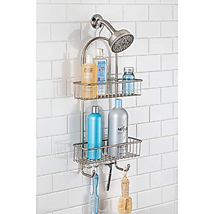 InterDesign Classico Extra Large Shower Caddy – Bathroom Storage Shelves for Shampoo, Conditioner and Soap, Satin