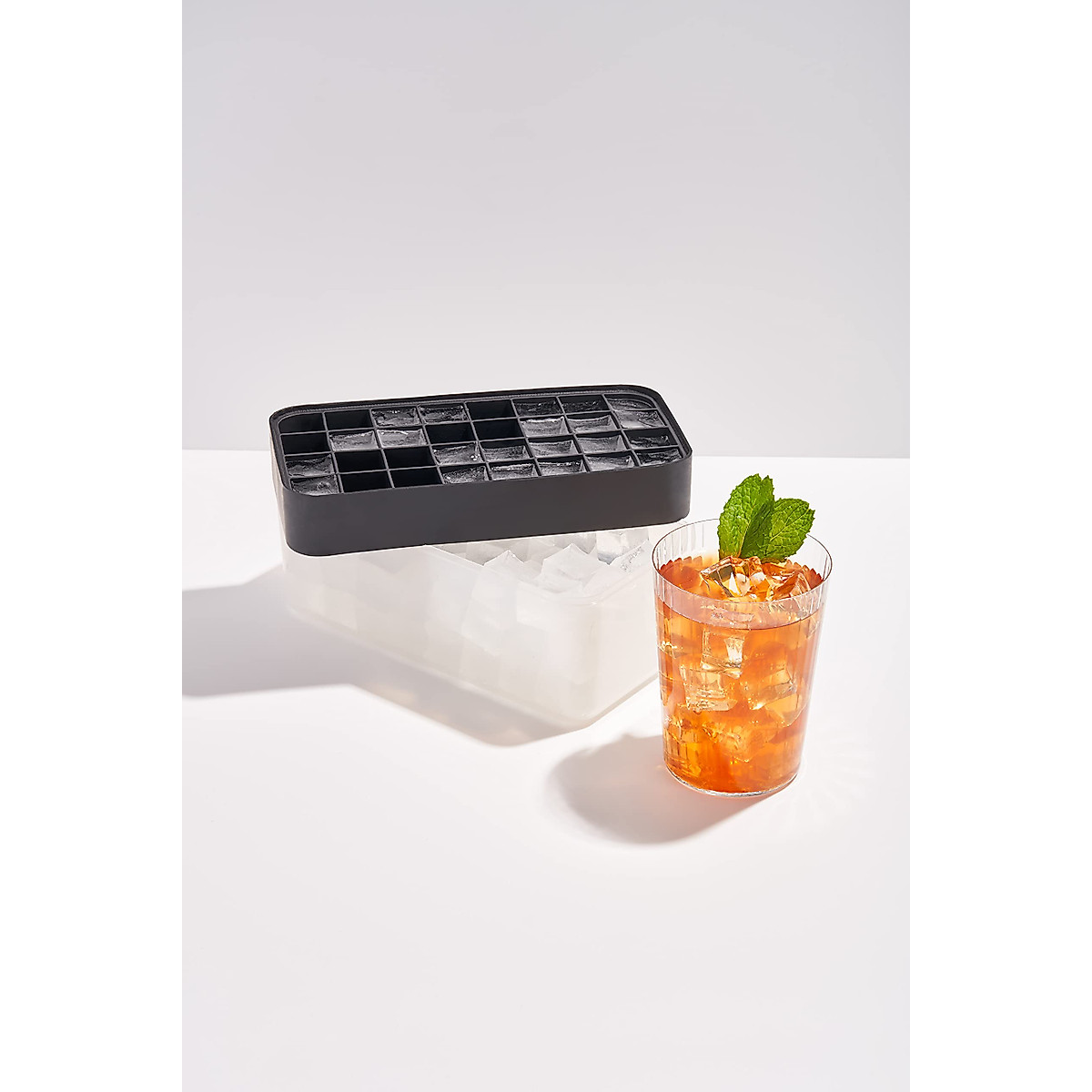 W&P Ice Box Silicone Ice Cube Tray with Lid + W&P Peak Silicone Collins Ice Tray