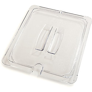 Carlisle FoodService Products 10231U07 StorPlus Half Size Polycarbonate Universal Handled Notched Food Pan Lid, Clear