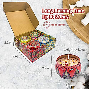 Orentas, Scented Candles Gift Set, Pure Natural Soybean for Aromatherapy Wax ,Travel Tin Candles for Home Meditation, Mother's Day Gift or Birthday Gifts 4 Packs, 4.4oz (Lemon/Rose/Orange/Lavender)