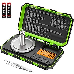 AMIR Professional Digital Mini Scale, 20g-0.001g Pocket Scale, Electronic Smart Scale with 20g Calibration Weight (Battery/Tweezers Included)