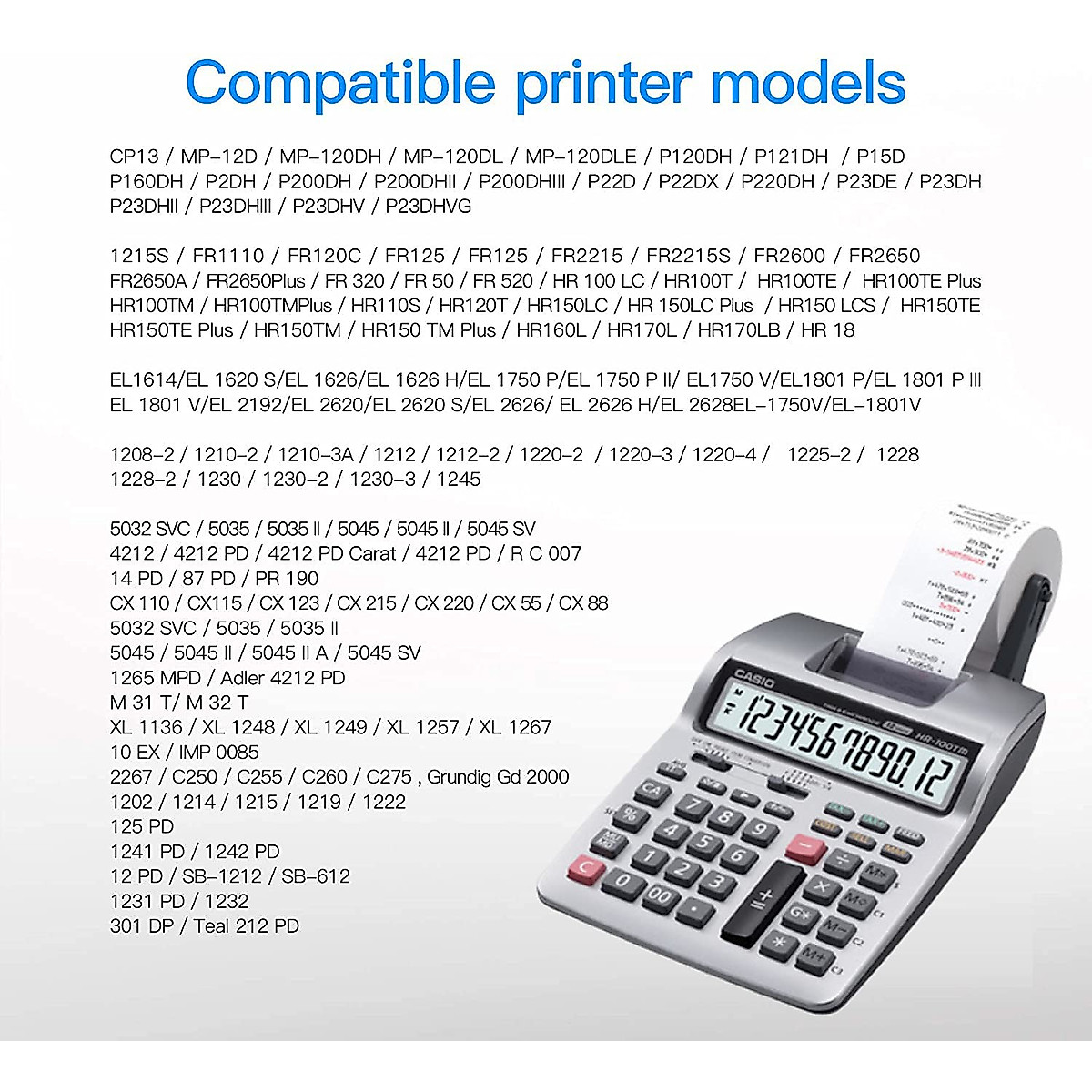 Package of Two Casio HR-100TM and HR-150TM Calculator Ink Roller, Black and Red, Compatible