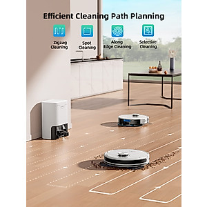 HONITURE Robot Vacuum and Mop Combo, Self Emptying Robotic Vacuum with Lidar Navigation, Smart App Mapping, 3500Pa Suction, Ideal for Pet Hair Carpet Hard Floor,Q6 SE