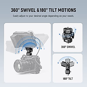 NEEWER Camera Monitor Mount with 3/8" ARRI Locating Thumbscrew, 1/4" Screw for 5" & 7" Monitor Compatible with Atomos Ninja V, 360° Swivel 180° Tilt Damping Adjustable, Compatible with SmallRig, MA004