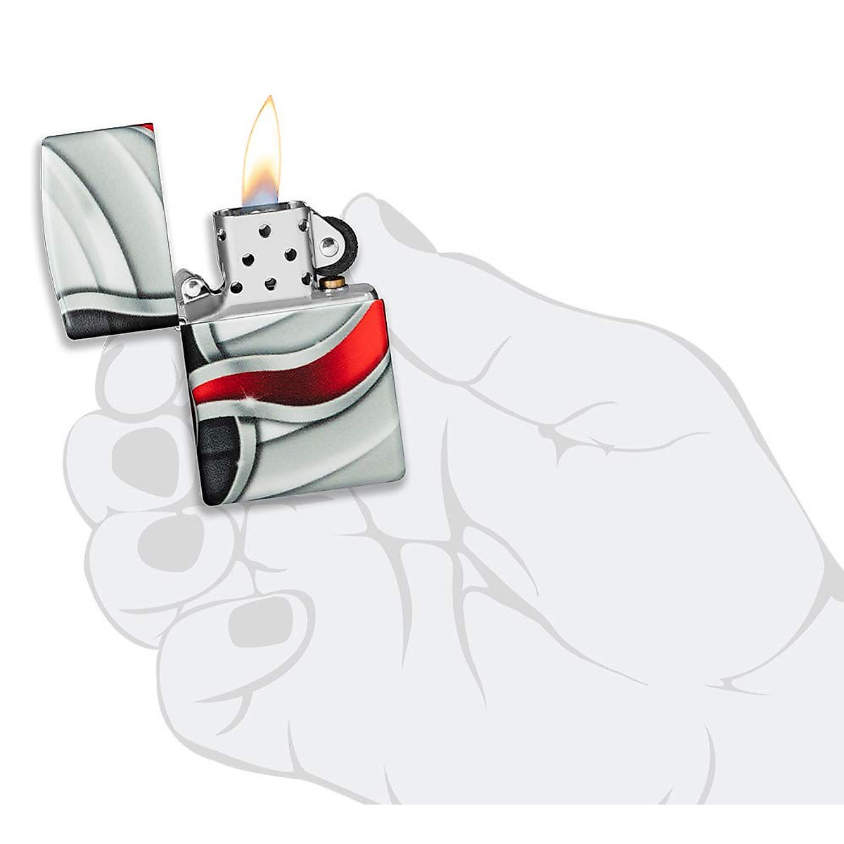 Zippo Flame Logo Design 540 Color Pocket Lighter, Black, One Size