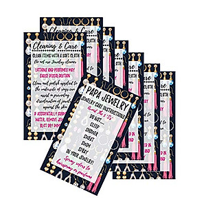 Jewelry Cleaning and Care Cards | Package of 50 | Bling Earrning Design | Jewelry Bling Queen Care Instructions
