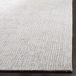SAFAVIEH Abstract Collection 9' x 12' Silver / Blue ABT469G Handmade Premium Wool & Viscose Area Rug