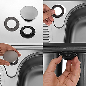 Kitchen Faucet Hole Cover Stainless Steel, Premium Sink Tap Hole Cover, Brushed Stainless Steel (1.2 to 1.6 inch in Diameter)