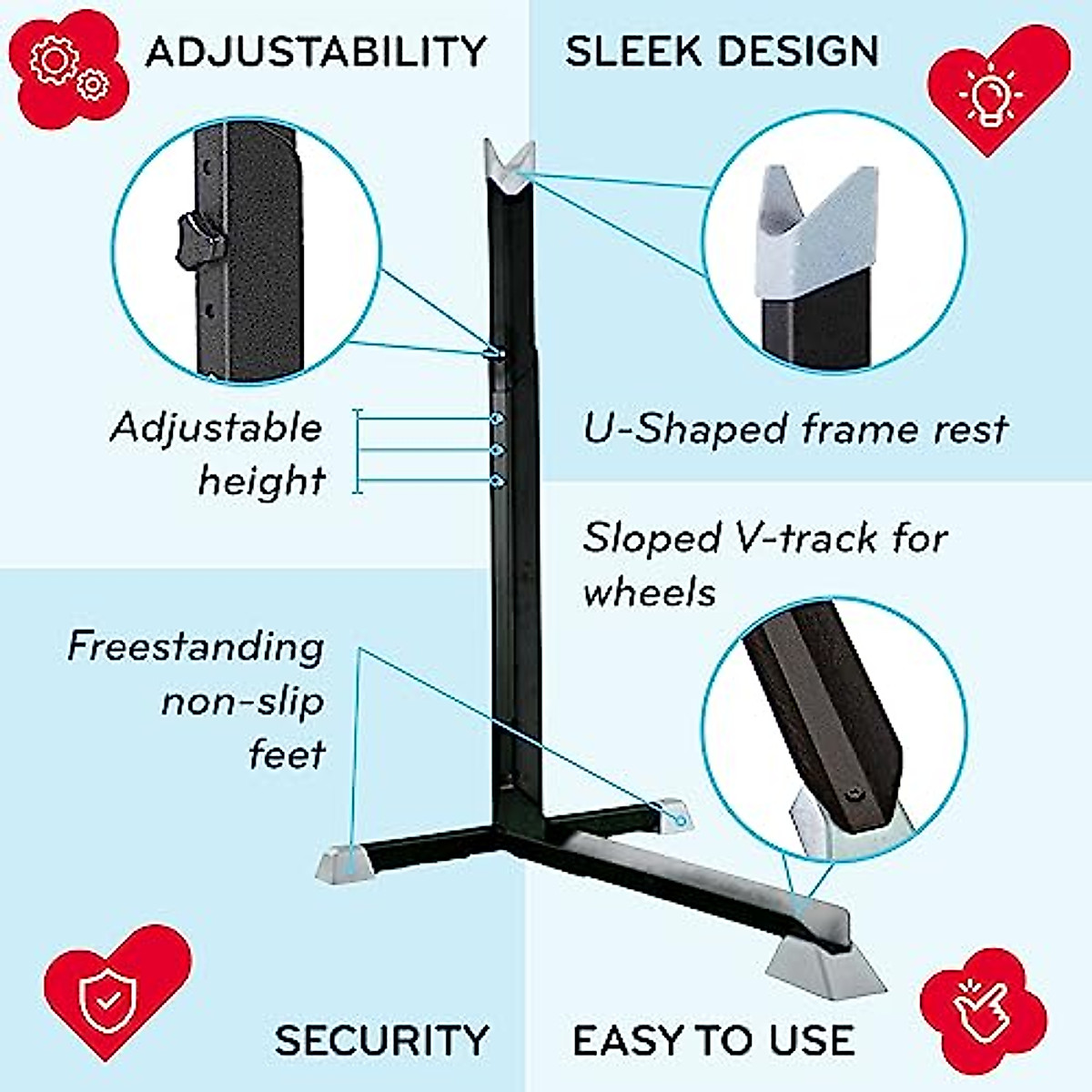 "Bike Nook Vertical Bike Stand & Rack - Freestanding, Upright Floor Stand for Indoor Bike Storage - Garages & Apartment"
