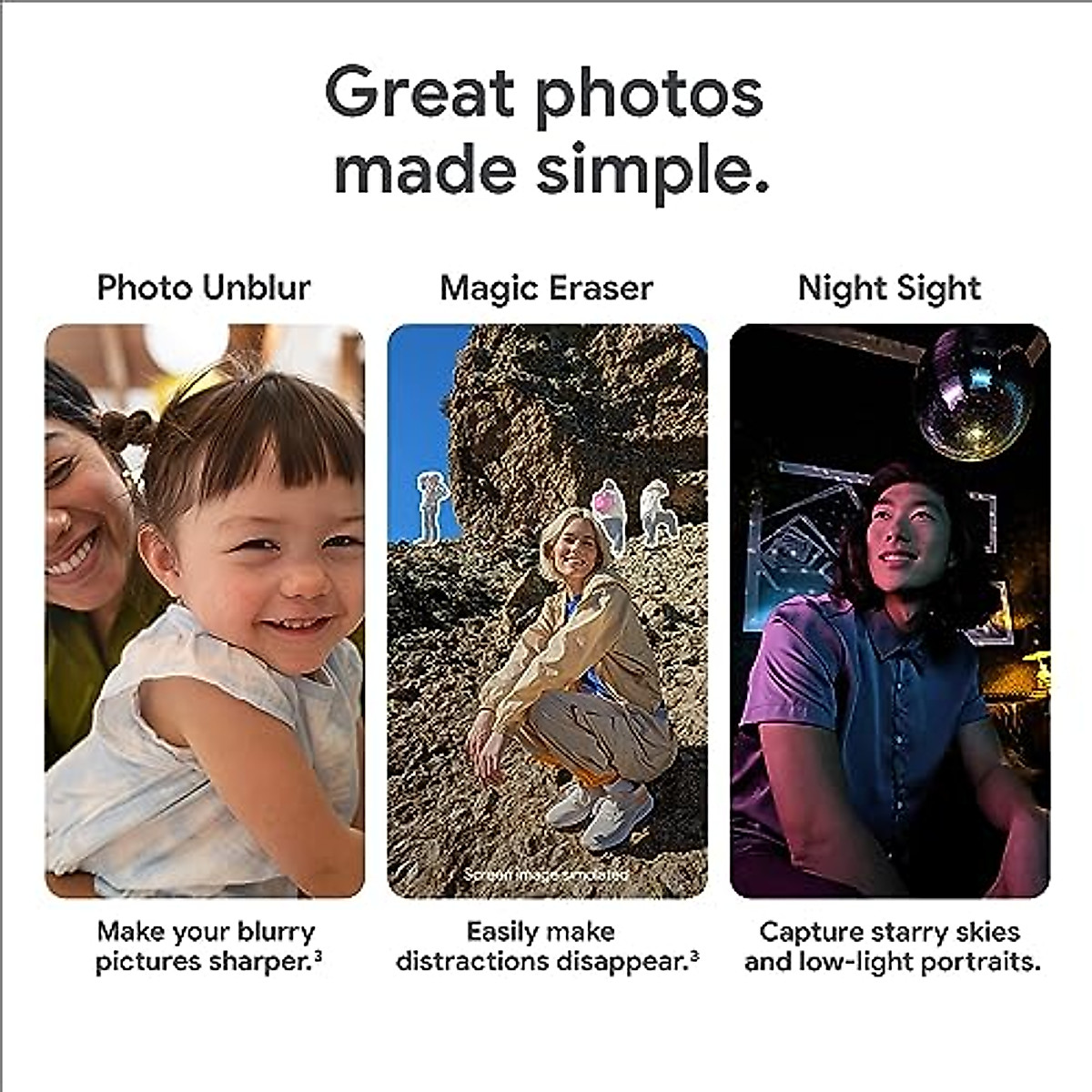 Google Pixel 7a - Unlocked Android Cell Phone - Smartphone with Wide Angle Lens and 24-Hour Battery - 128 GB – Charcoal