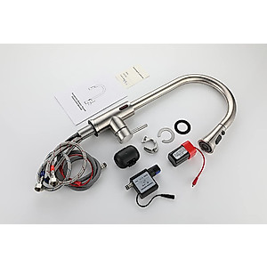 Touchless Kitchen Faucet Pull Down Kitchen Sink Faucets, Single Level Stainless Steel Kitchen Brushed Nickel Faucets with Pull Out Sprayer Two Water Modes