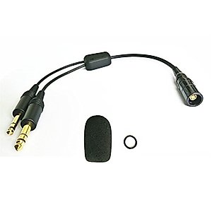 UFQ L-GA Adapt Bxxx X20 Lemo 6 pin Connector Aviation Headset to General Aviation GA Twin Plugs Adapter Free with Super high Density Sponge with O Ring Suit for Bxxx X20 Better Than Original Sponge