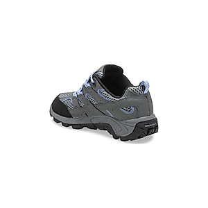Merrell Moab 2 Low Lace Waterproof Hiking Sneaker, Grey/Periwinkle, 12 US Unisex Big Kid