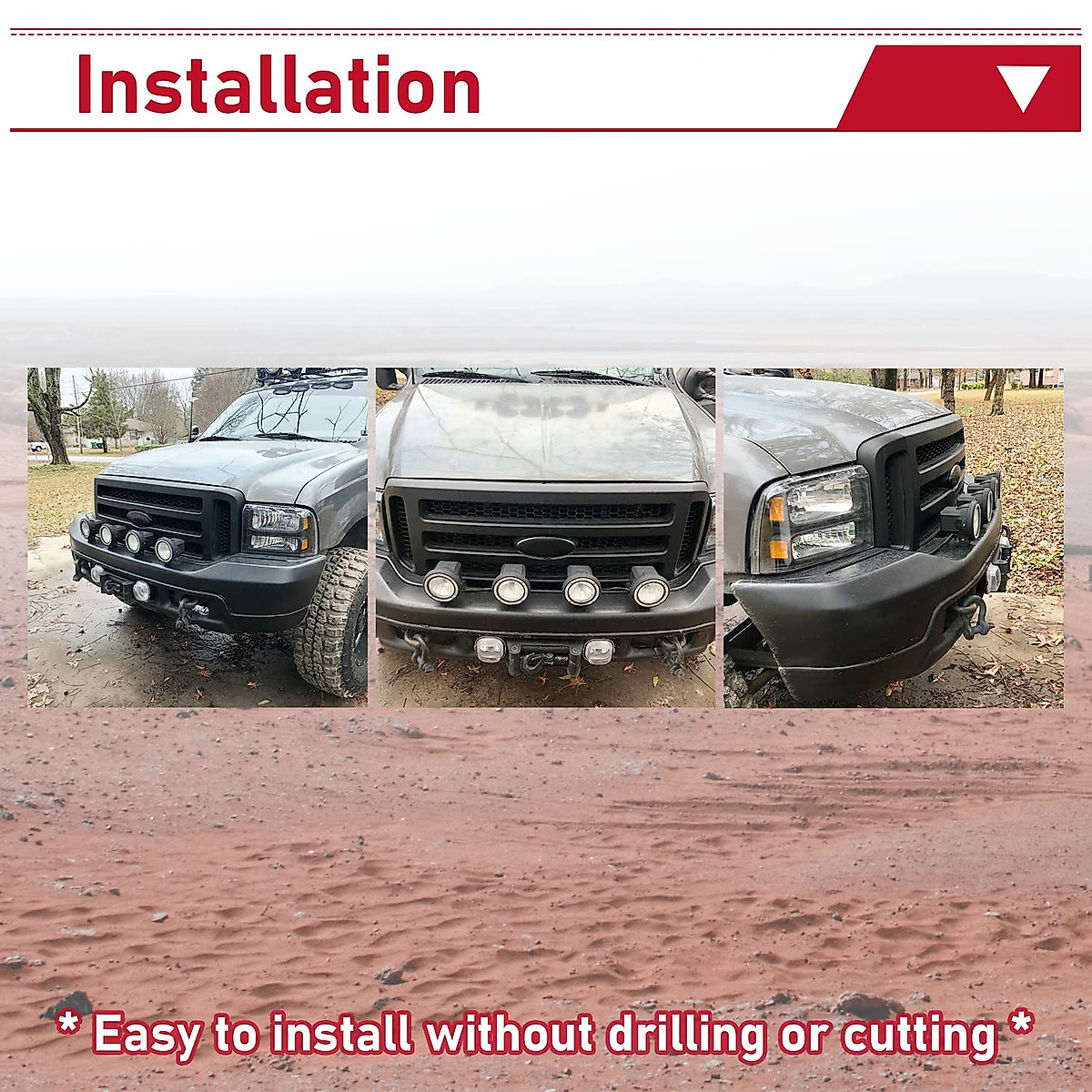 JMTAAT Black Paintable Grille Compatible With 05-07 Ford Excursion F-250 F-350 F-450 F-550 Super Duty Conversion Grill (Without Emblem)