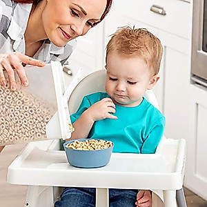 WeeSprout Bamboo Kids Bowls, Set of Four 10 oz Kid-Sized Bamboo Bowls, Dishwasher Safe Kid Bowls (Blue, Green, Gray, & Beige)