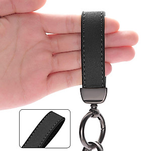 ILANKTOZI Key Chain Leather Car Keychain Holder Key Fob with 2 Keyrings and 1 Screwdriver for Men and Women