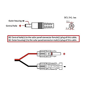 Solar Panel Connectors Compatible with MC-4 Solar Connectors to DC Extension Cable 16AWG with DC 5.5mmx2.1mm, DC3.5x1.35mm,DC5.5x2.5mm and DC8mm Adapter for Portable Power Station Solar Generators