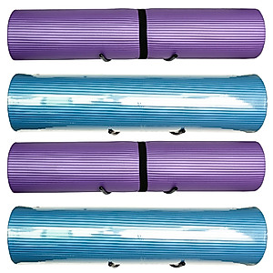 YYST Yoga Mat Foam Rollers Wall Rack Wall Storage Mount Wall Holder Storage Shelf for Foam Rollers and Yoga Mat, Up to 8 Inch Diameter - No Mat -4/PK