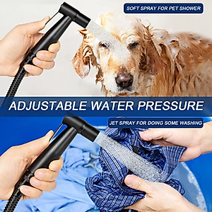 NearMoon Bidet Sprayer for Toilet, High Pressure Handheld Spray Kit, SUS304 Stainless Steel Wash Cleaning Sprayer Set for Cloth Diaper Bathing Pets, Feminine Hygiene, Bathroom (Brushed Nickel)