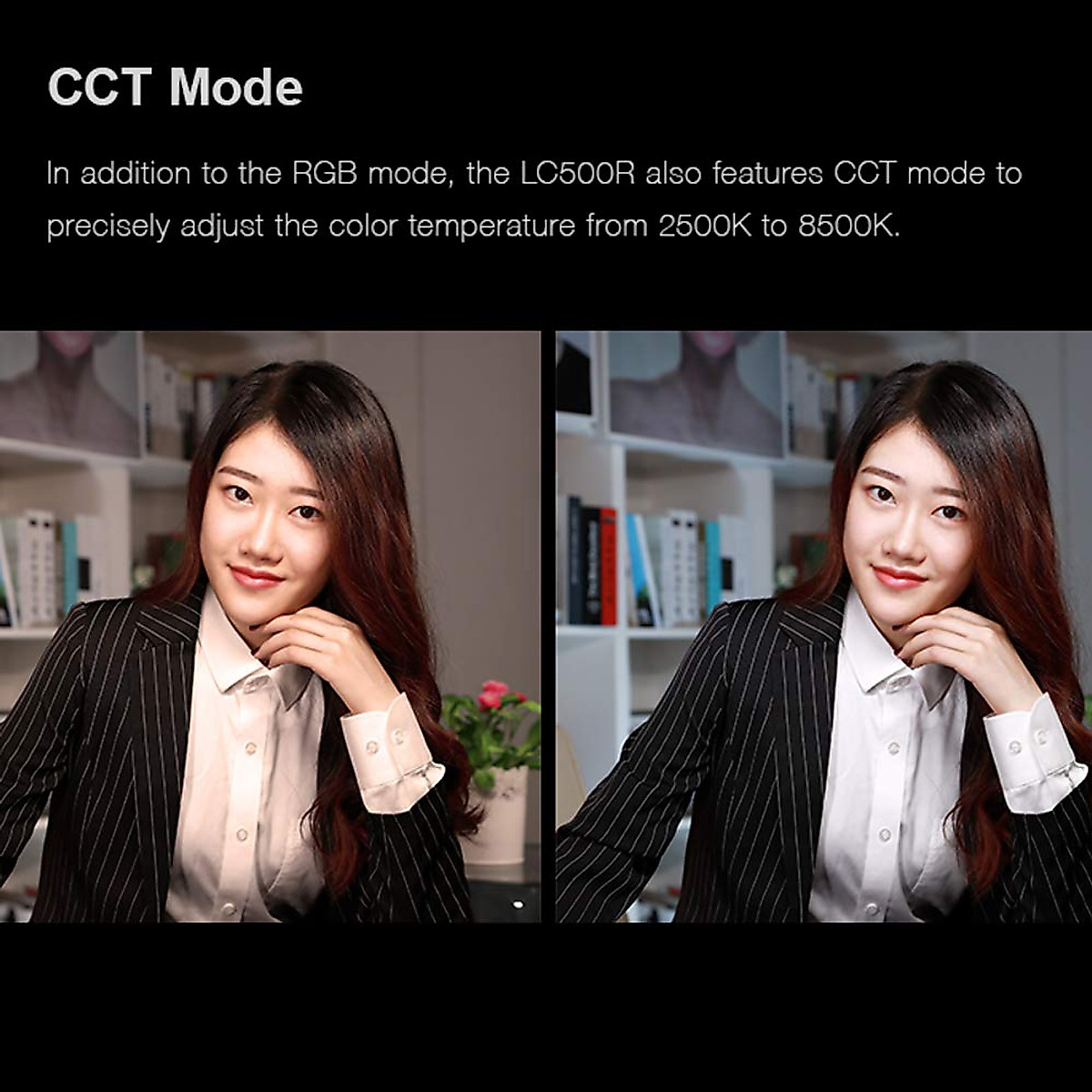 Godox LC500R RGB LED Light Stick, 2500K-8500K Adjustable, 360° Full Color, 14 FX Lighting Effects, CRI 96 TLC I98 Accurate Color, 0-100% Dimmable, Creative Music Mode