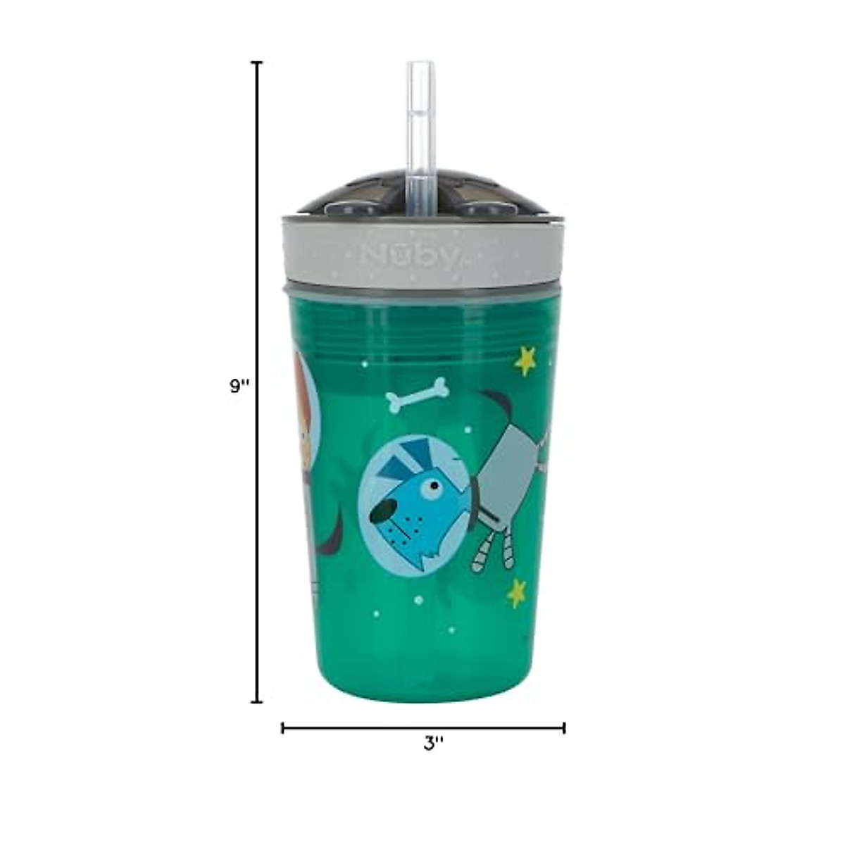 Nuby Snack N' Sip 2 in 1 Snack and Drink Cup (Red/Grey)