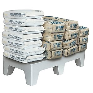 Winholt PLSQ-3-1222-GY Dunnage Rack, Perforated, 1-Tier, 22" Wide x 36" Long x 12" High, Solid One-Piece Plastic Construction, Supports Up to 2,200 lbs, Gray