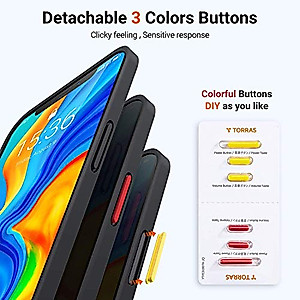 TORRAS Shockproof for iPhone 12 Pro Max Case, Military Grade Drop Protection Translucent Matte Case Compatible for iPhone 12 Pro Max Phone Case, Guardian Series, Black