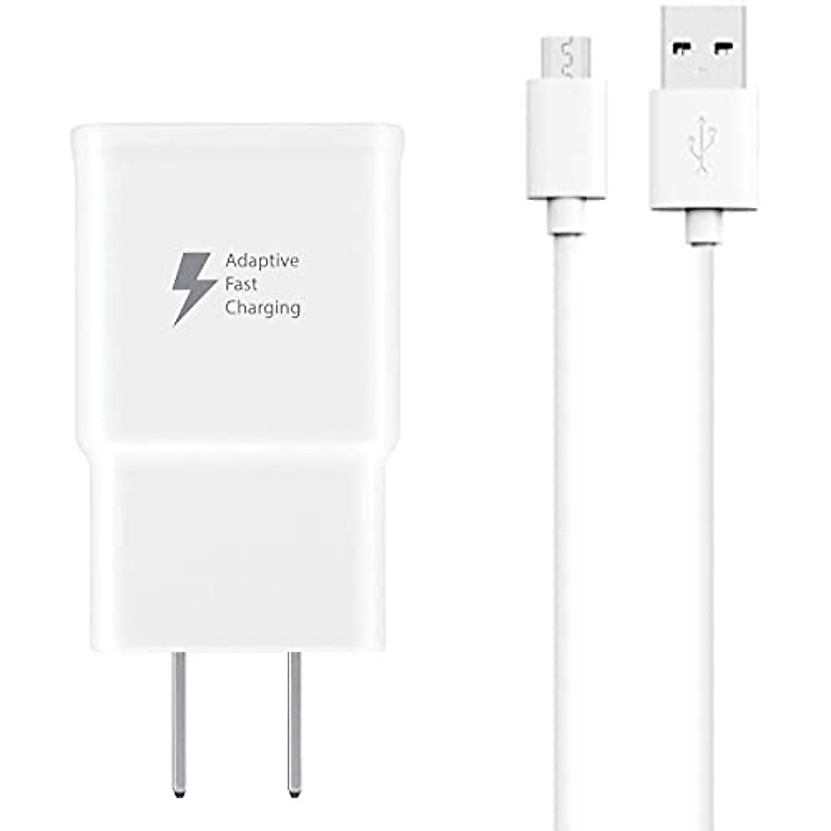 Galaxy S7 Adaptive Fast Charging Wall Charger Kit Set with Micro 2.0 USB Cable, Compatible with Samsung Galaxy S7/Edge/S6/Note5/4/S3 (White)