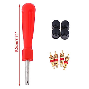 YÁSEZ Tire Valve Service Kit 4 Cores Caps Stem Repair Tool for Car Motorcycle Bus Truck