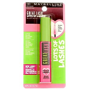 Myb Masc Grt Lsh Lots Vry Size .43 O Maybelline Great Lash Mascara Lots Of Lashes Washable Very Black