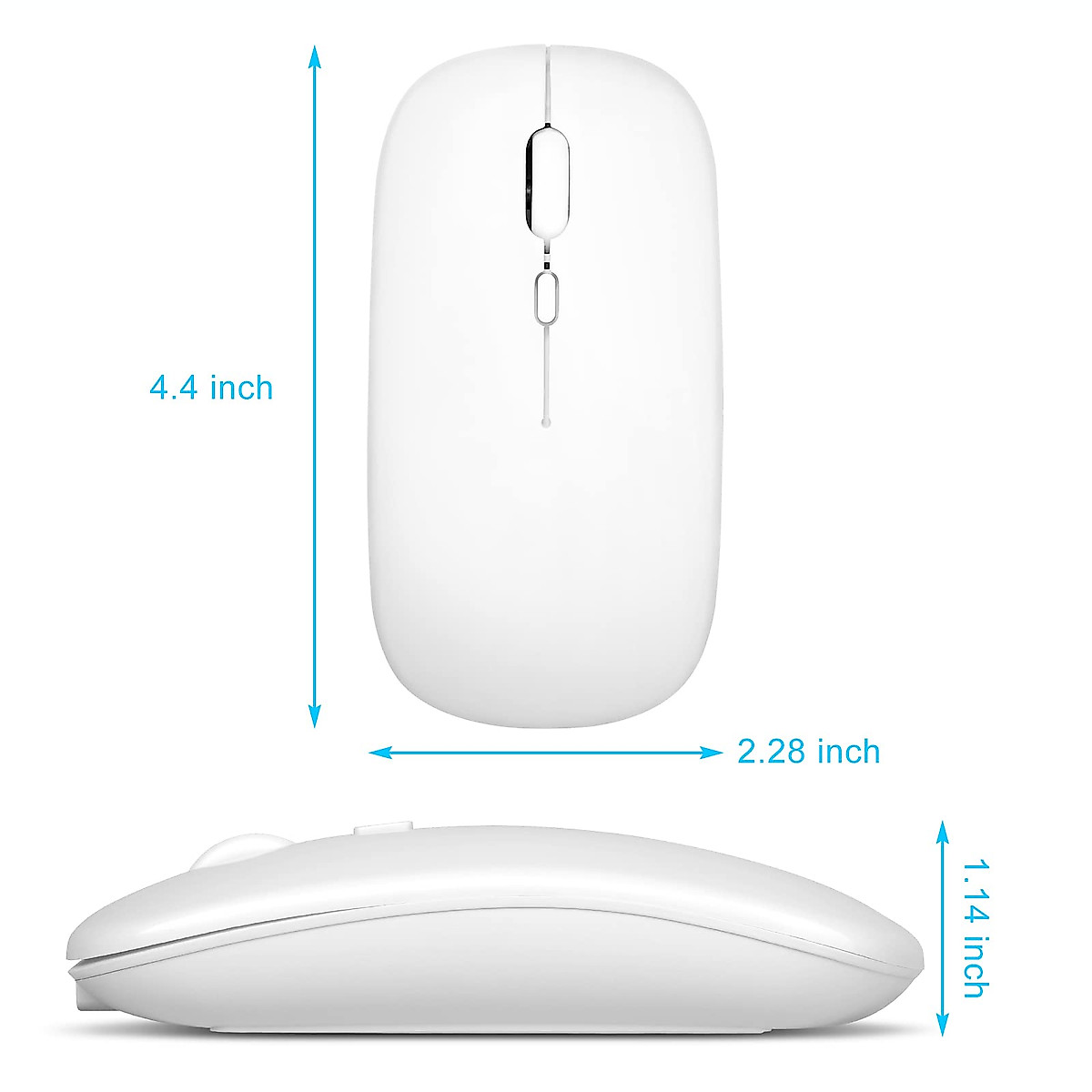 UrbanX Bluetooth Rechargeable Mouse for Dell Latitude 5420 Laptop Bluetooth Wireless Mouse Designed for Laptop/PC/Mac/iPad pro/Computer/Tablet/Android Pure White