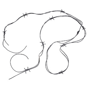 Nicky Bigs Novelties 8' Fake Silver Barbed Barb Wire Halloween Decoration Wire Prop Gray Garland