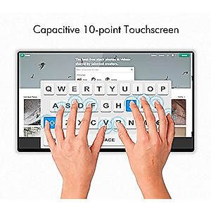 4K Portable Monitor Touchscreen Automatic Rotate 17.3 Inch UHD 3840x2160 Wireless Display Airplay Miracast Monitor for Phone HDMI USB C Monitor Vesa Mount HD Laptop Display (Battery Monitor)