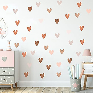 6 Sheets Boho Heart Wall Stickers Nursery Wall Decor Wall Stickers and Murals for DIY Cute Decorations Kids' Room Decor Girls Bedroom