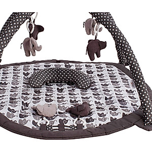 Bacati Elephants Unisex Activity Gym with Mat, Grey