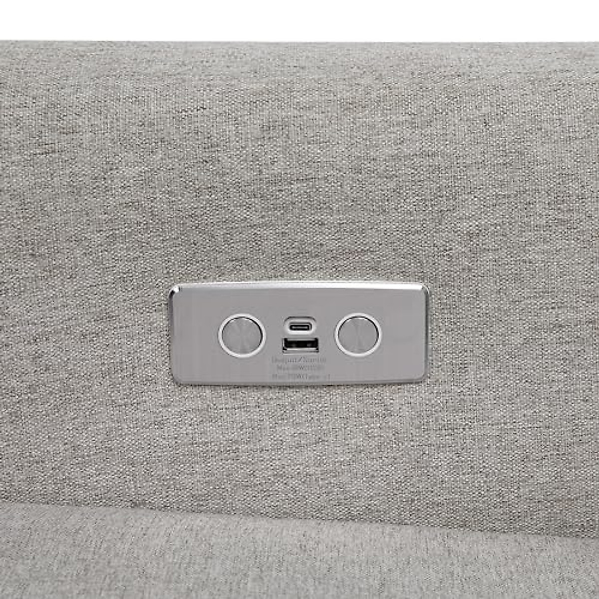 Babyletto Kiwi Electronic Power Recliner and Swivel Glider with USB Port in Performance Grey Eco-Weave, Water Repellent & Stain Resistant, Greenguard Gold and CertiPUR-US Certified