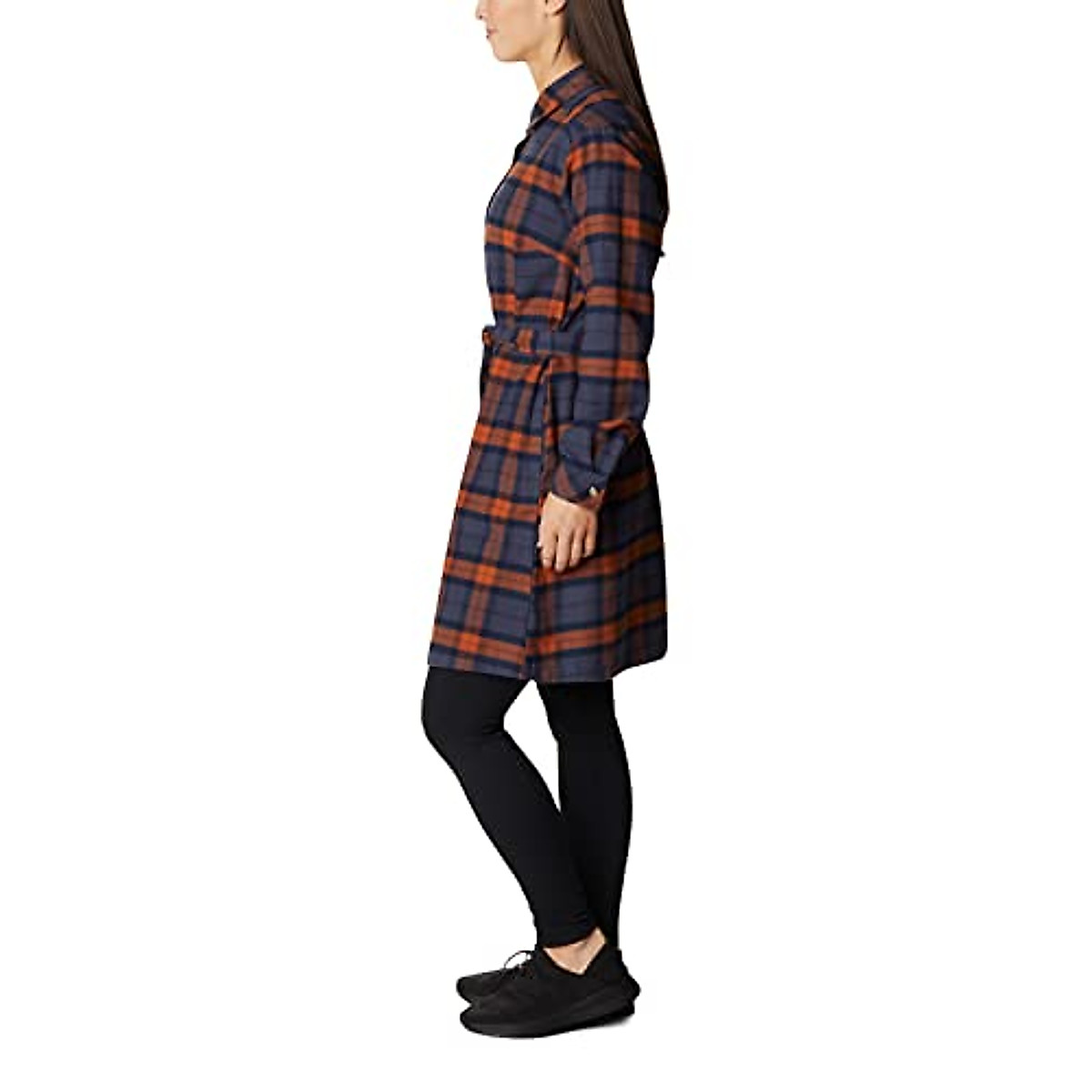 Columbia Women's Holly Hideaway Flannel Dress, Warm Copper Simple Tartan, Medium