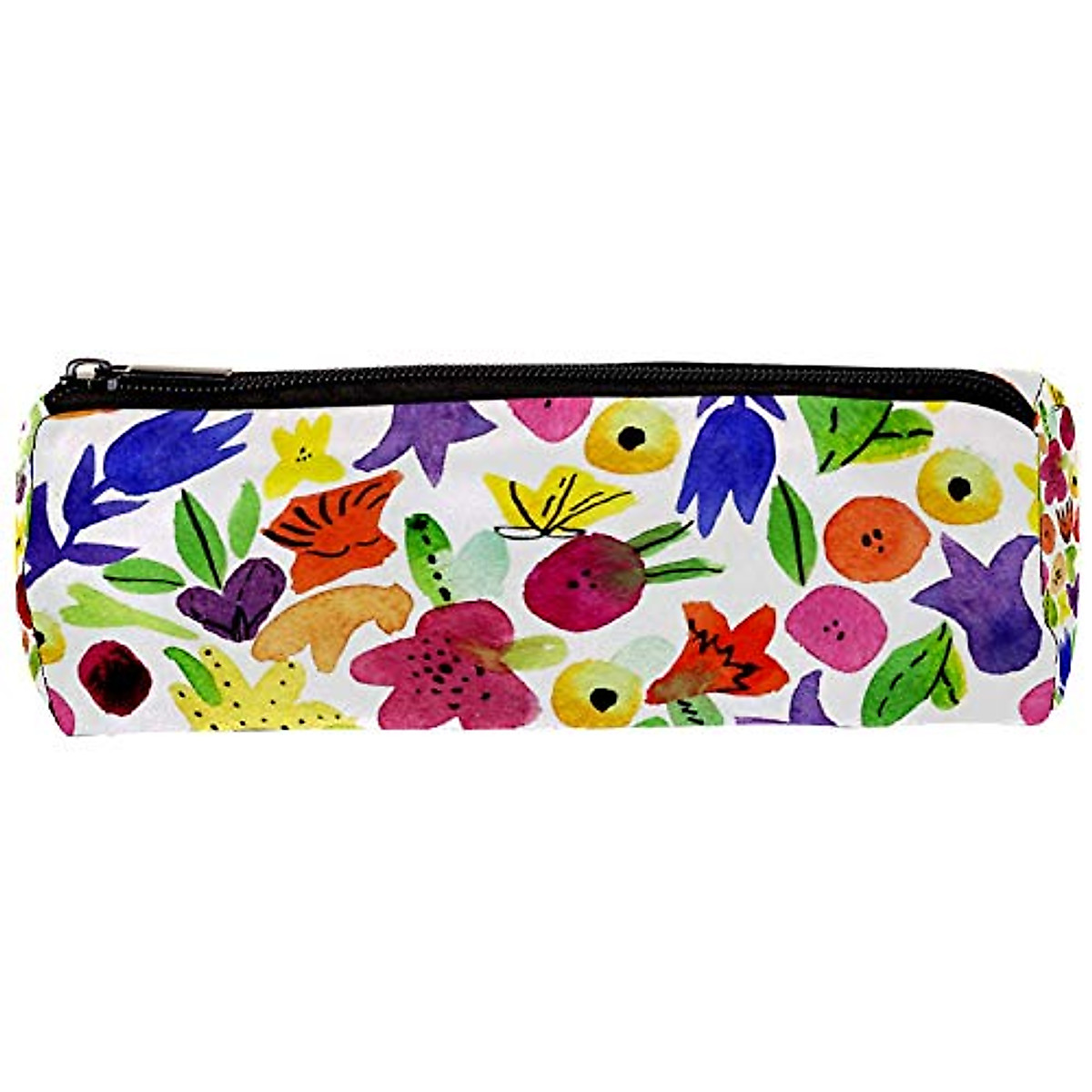Watercolor Flowers Painting Pattern Pencil Bag Pen Case Stationary Case Pencil Pouch Desk Organizer Makeup Cosmetic Bag for School Office